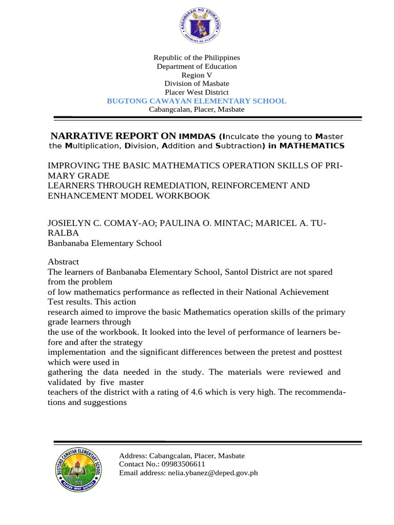 Accomplishment Report Aip | PDF | Learning | Mathematics