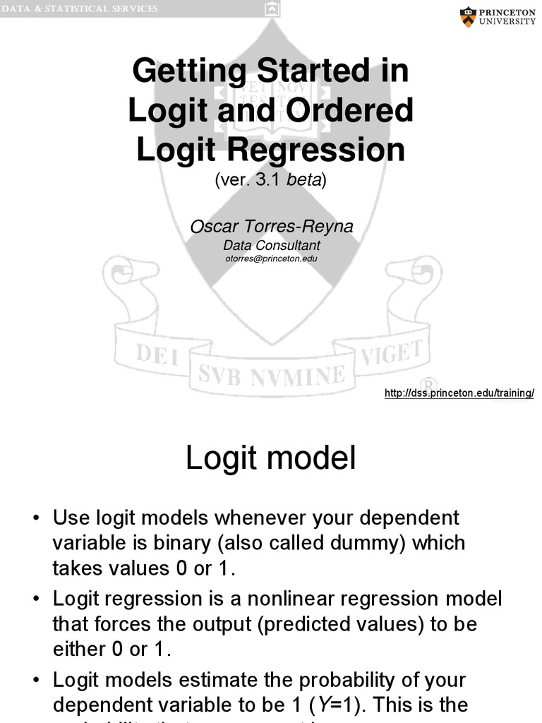 Logit Ologit | PDF | Logistic Regression | P Value