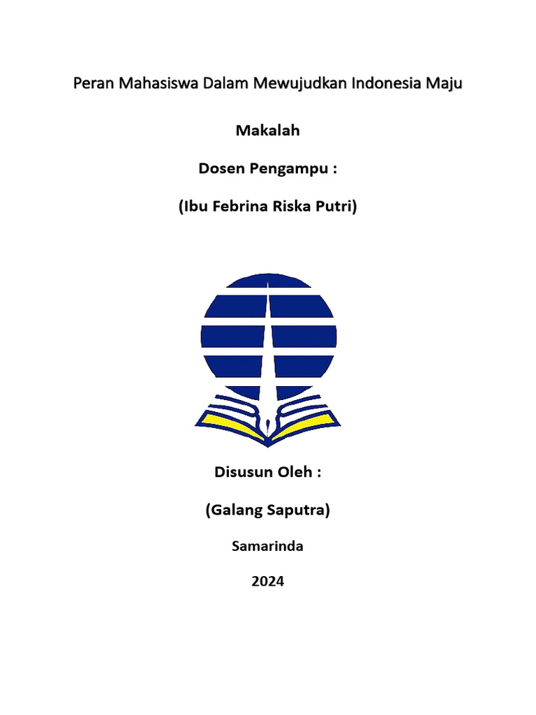 Peran Mahasiswa Dalam Mewujudkan Indonesia Maju | PDF