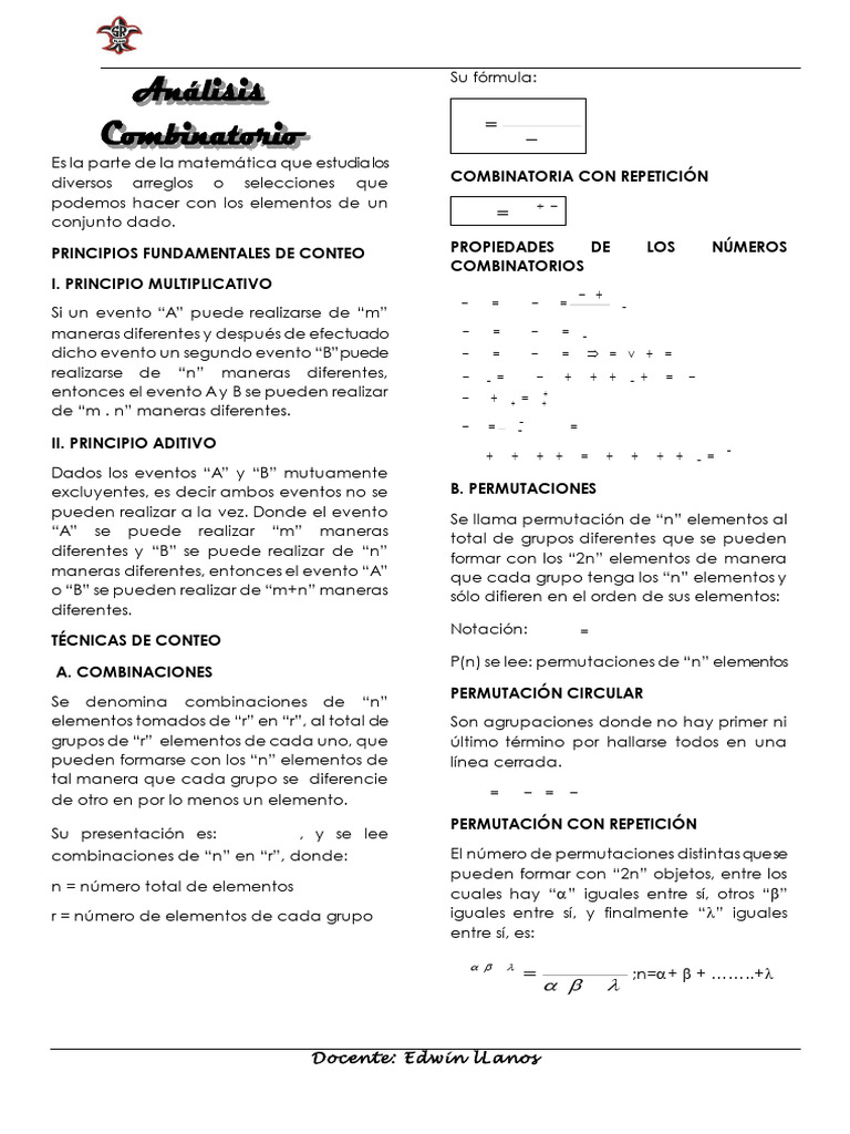 PROB-COMB-3RO-C | PDF | Combinatoria | Permutación