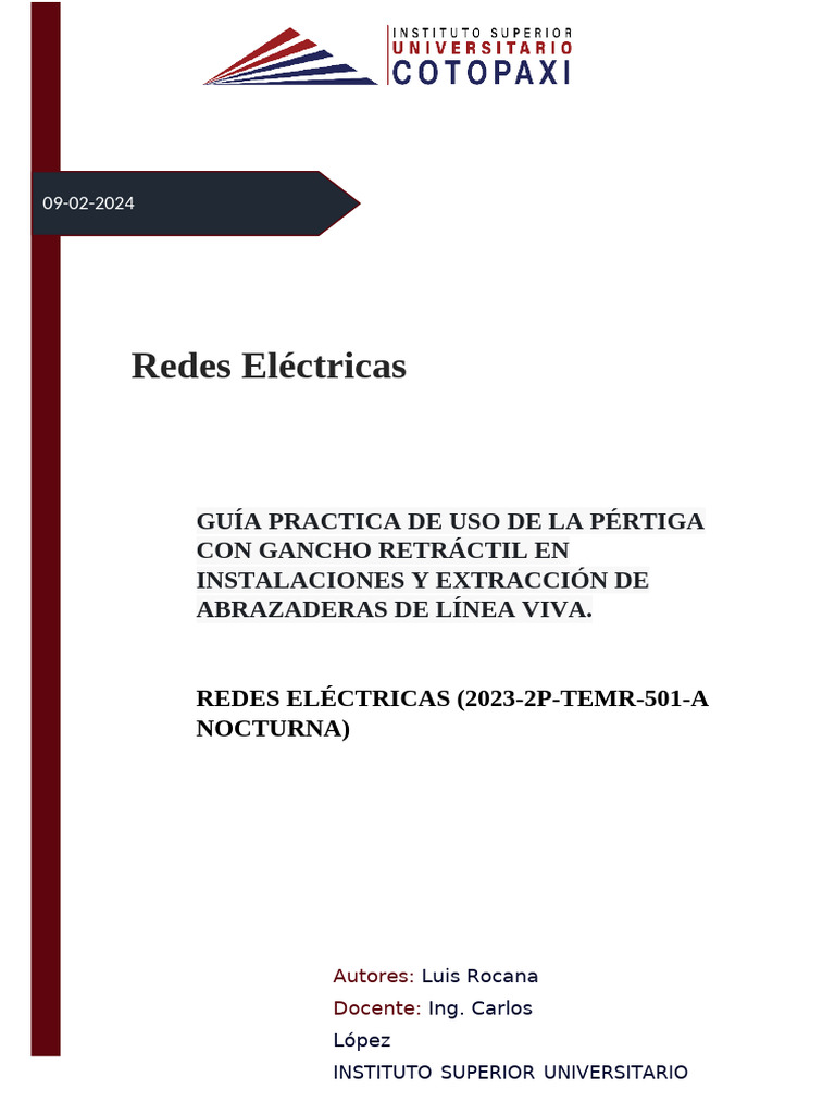 Guia Practica Redes Electricas Pertiga Con Gancho Retractil | PDF | Aislador (Electricidad ...