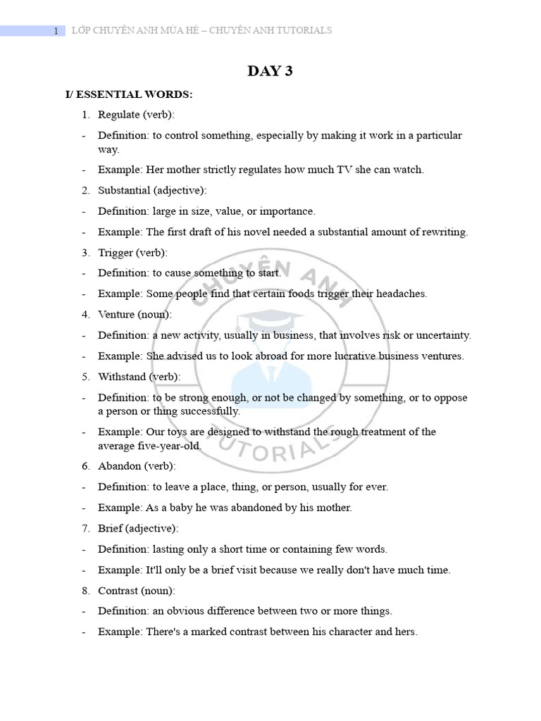 Understanding Colossal Vocabulary | PDF | Verb | Adjective