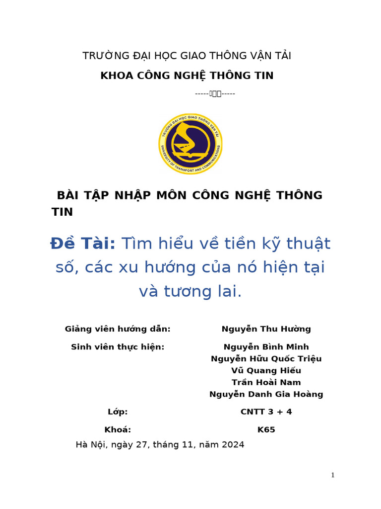 Bài Tập Nhập Môn CNTT | PDF