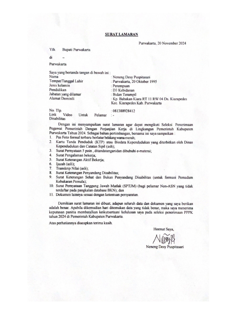 Suratlamaran N Desy P | PDF