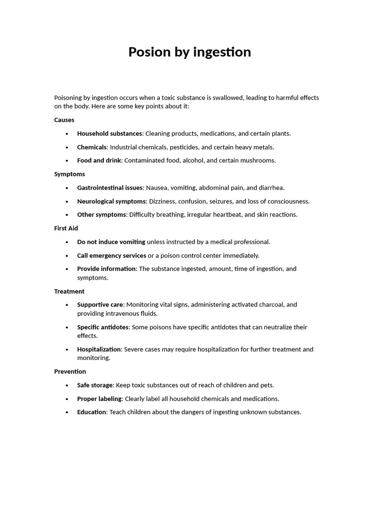 Posion by Ingestion | PDF