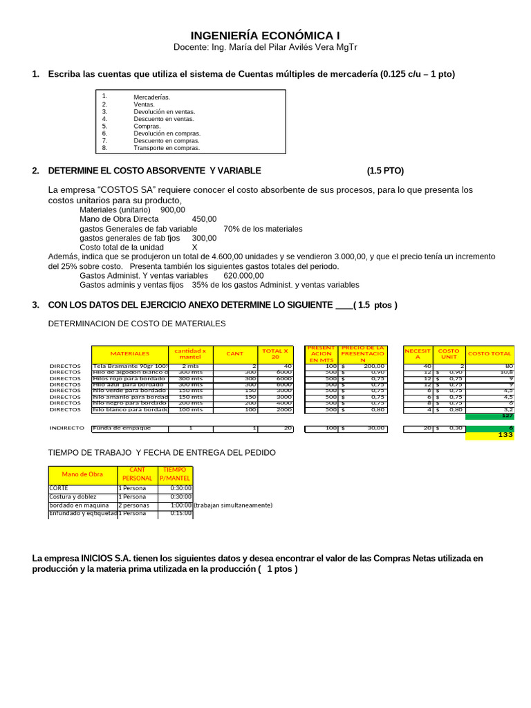 Desarrollo Del Examen 6s-Ie1-2p2 | PDF | Textiles