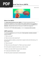 Abbreviated Mental Test Score (AMTS) | PDF