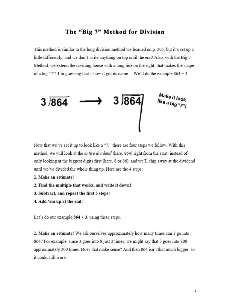 Big 7 Method-Final | PDF | Division (Mathematics) | Elementary Mathematics