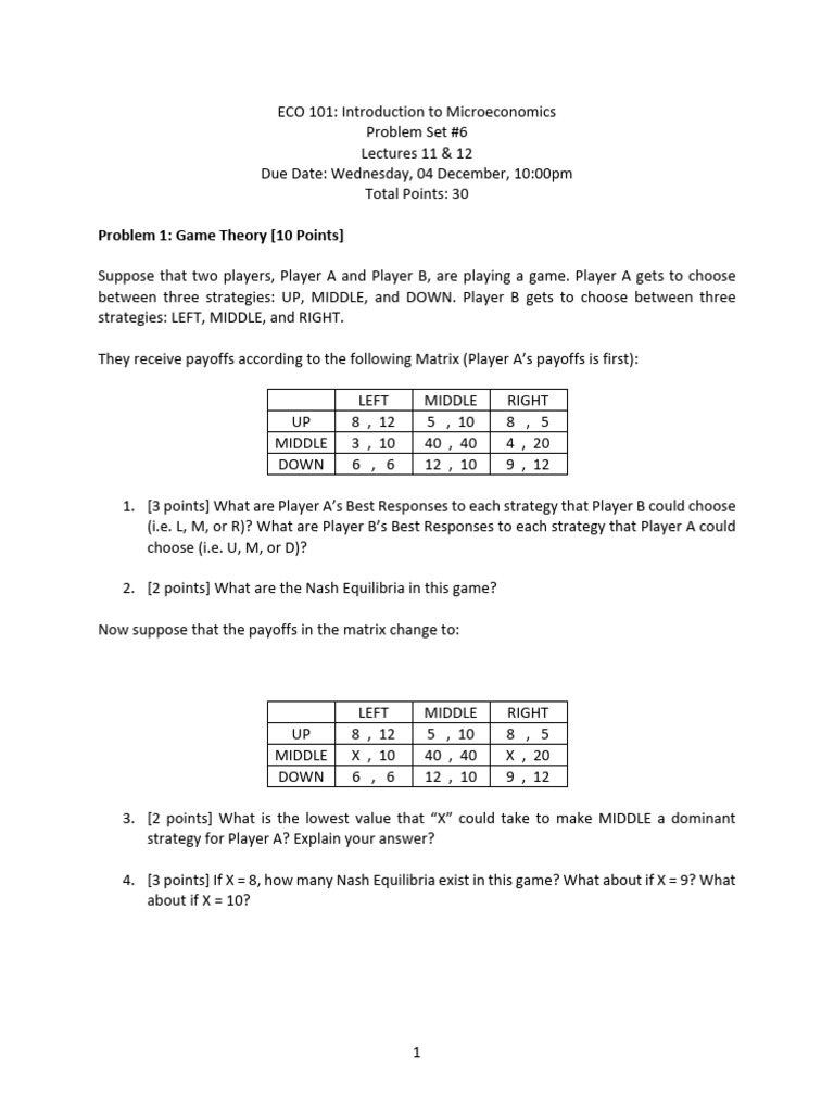 ECO101_ProblemSet_6 (1) | PDF | Monopoly | Price Discrimination