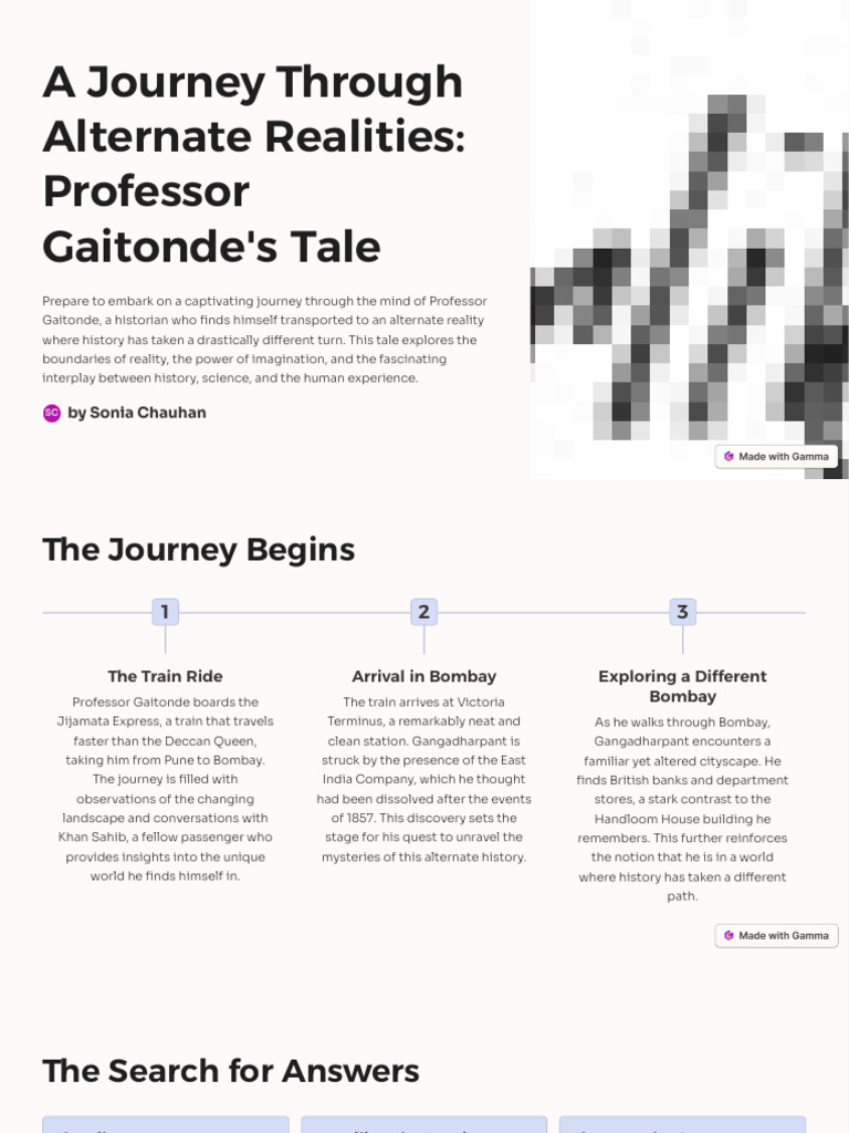 A Journey Through Alternate Realities Professor Gaitondes Tale | PDF