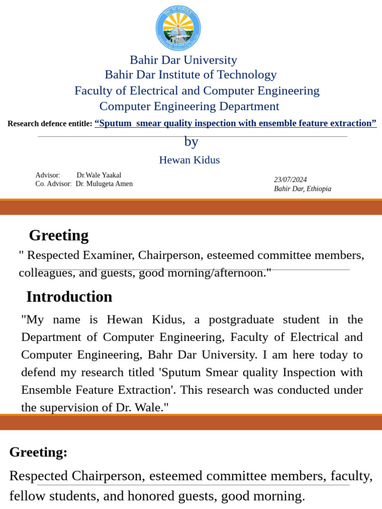 Research Defence Tips For Greeting, Introduce Your Self and Conclusion ...