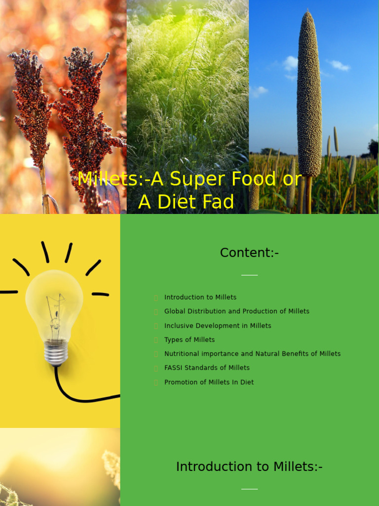 Millets Presentation | PDF | Crops | Cereals