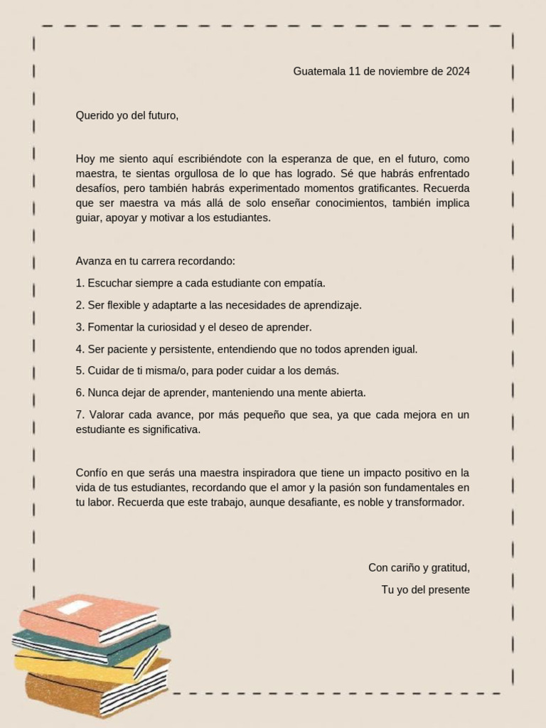 Carta A Mi Yo Del Futuro | PDF