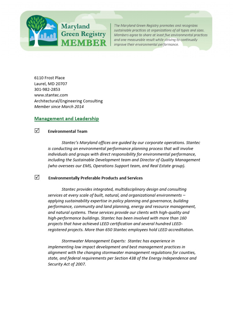 Stantec Consulting Services | PDF | Recycling | Sustainability