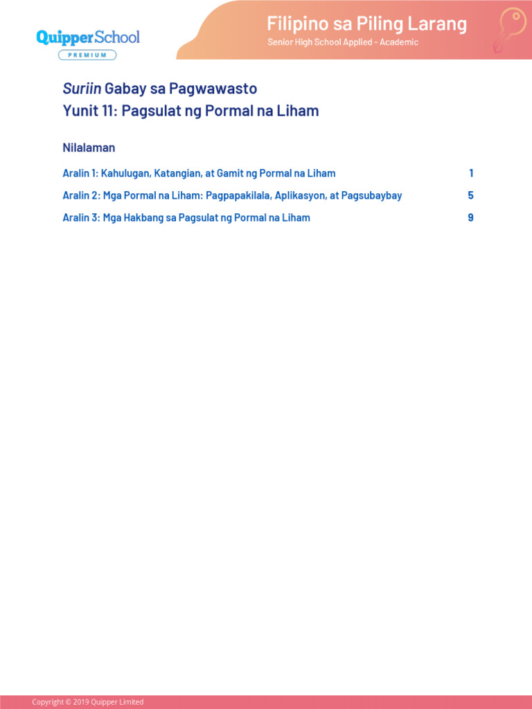AK - FPL 11 - 12 Q2 U11 - Pagsulat NG Pormal Na Liham | PDF