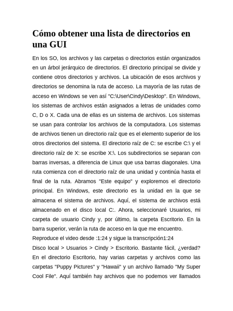 Cómo obtener una lista de directorios en una GUI | PDF | Directorio ...