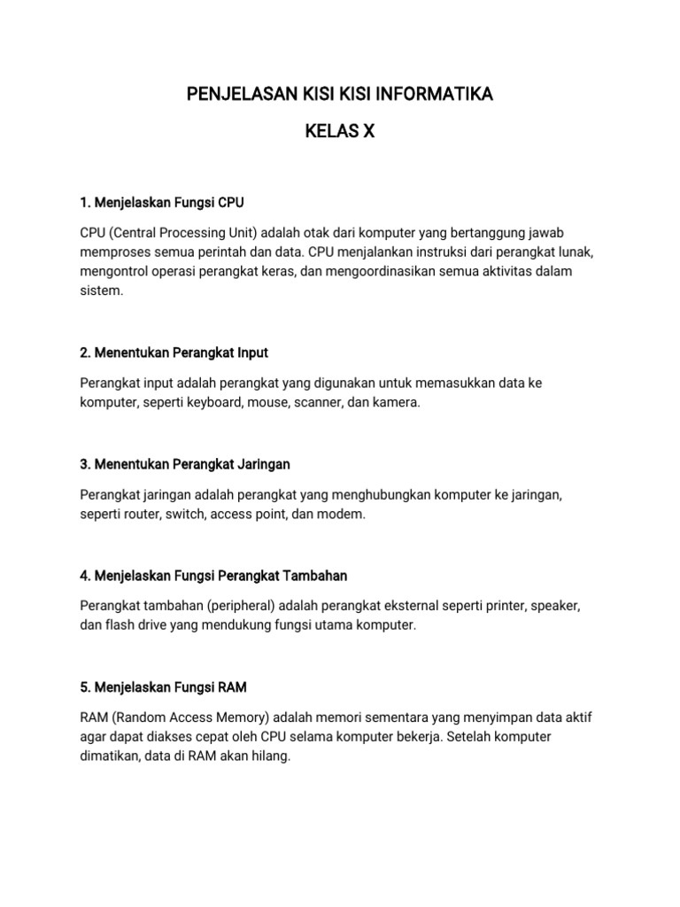 PENJELASAN KISI² INFORMATIKA | PDF
