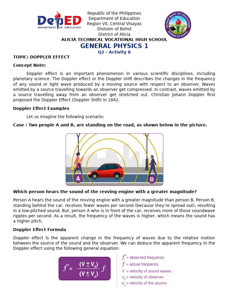 Activity 8 - Doppler Effect | PDF | Doppler Effect | Sound