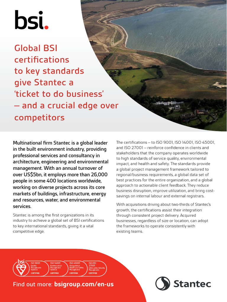 Bsi - Stantec Case Study | PDF | Iso 9000 | Business