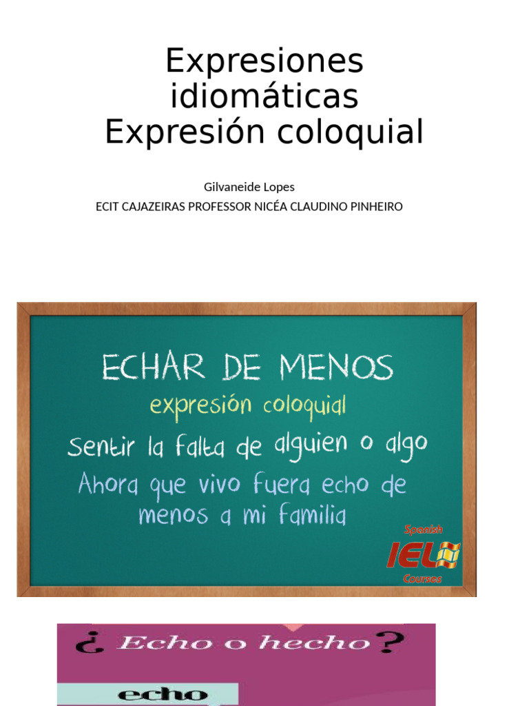 Expresiones Idiomáticas en Español | PDF