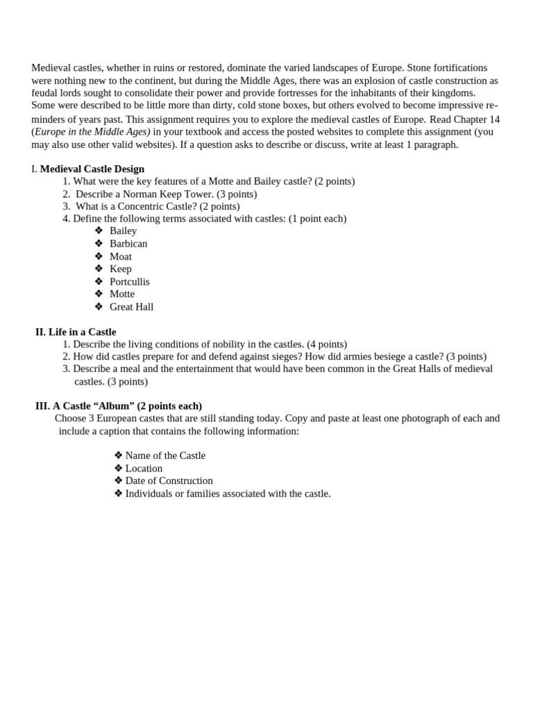 Exploring Medieval Castles in Europe | PDF