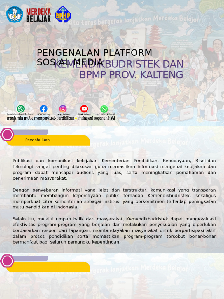 Pengenalan Platform Sosmed Kemendikbudristek Dan BPMP Prov. Kalteng (1 ...