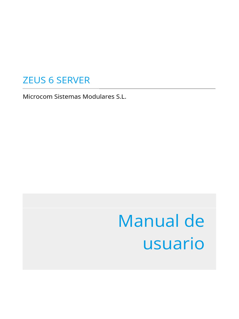 Manual de Usuario Zeus 6 Server | PDF | Módem | Microsoft