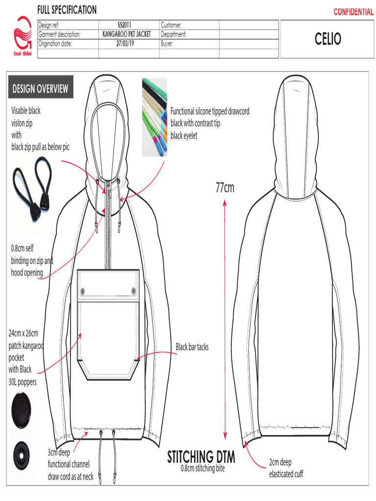 Kangaroo Pocket Jacket Design SS2011 | PDF | Sewing