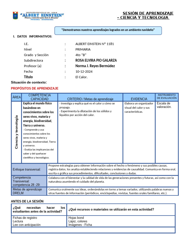 SESION DE CYT 10-12-2024 | PDF | Temperatura | Conductor electrico