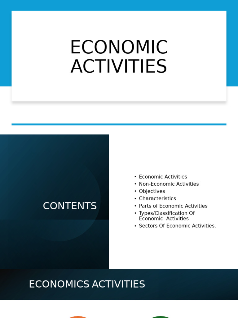 Lecture 1 - Economic Activities | PDF | Employment | Economics
