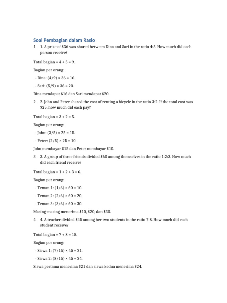 Soal Rasio | PDF