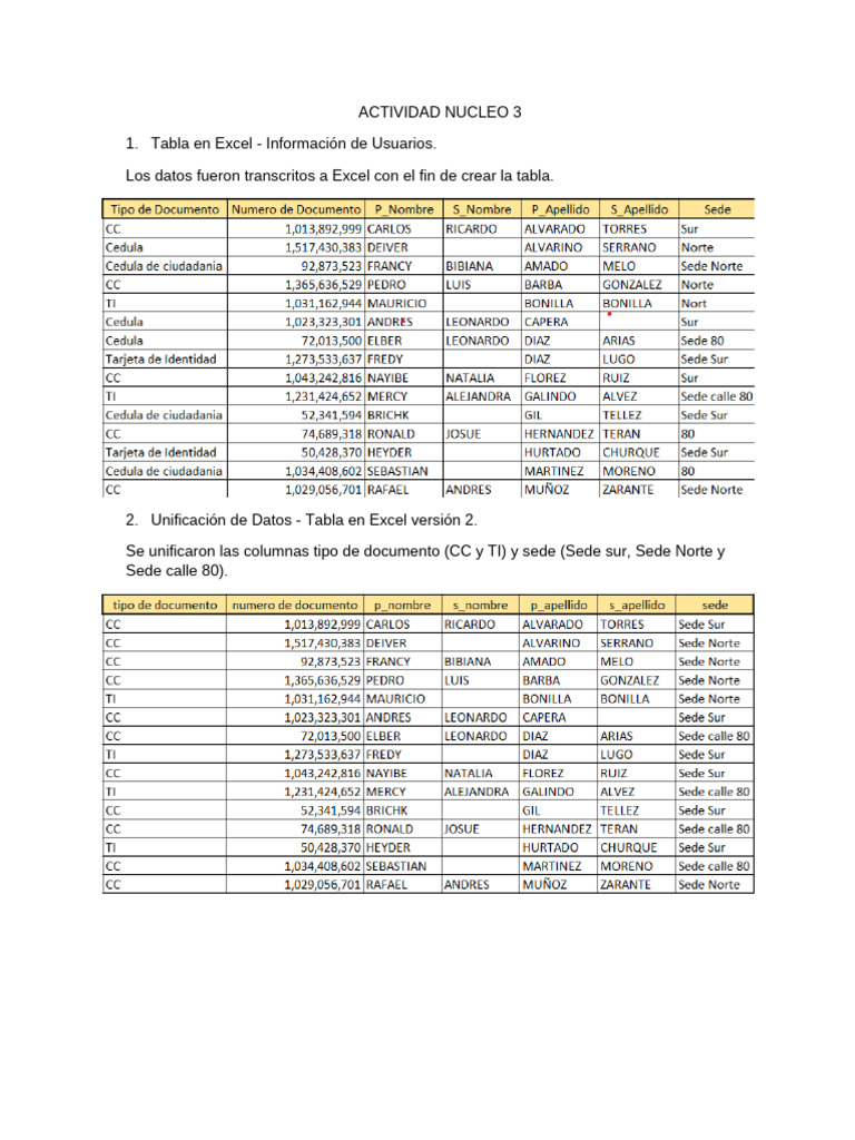 Actividad Nucleo 3 | PDF