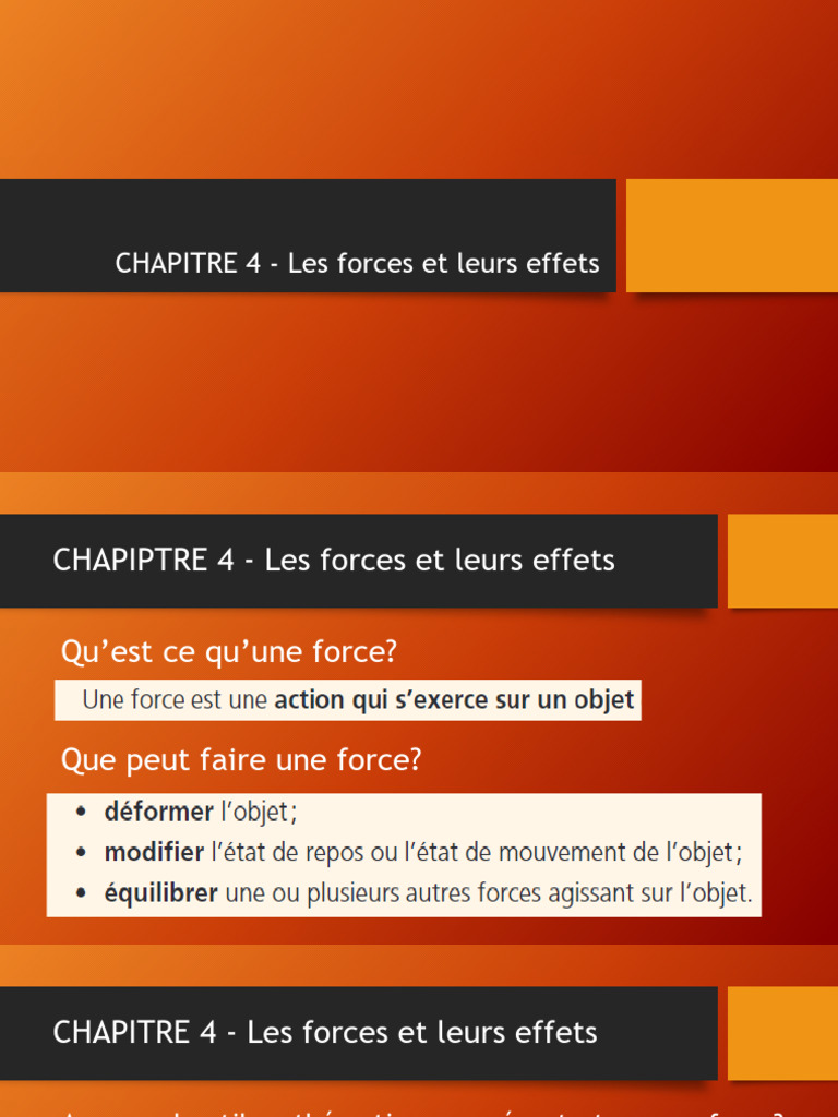 Comprendre les Forces et leurs Effets | PDF | Obliger | Sciences physiques