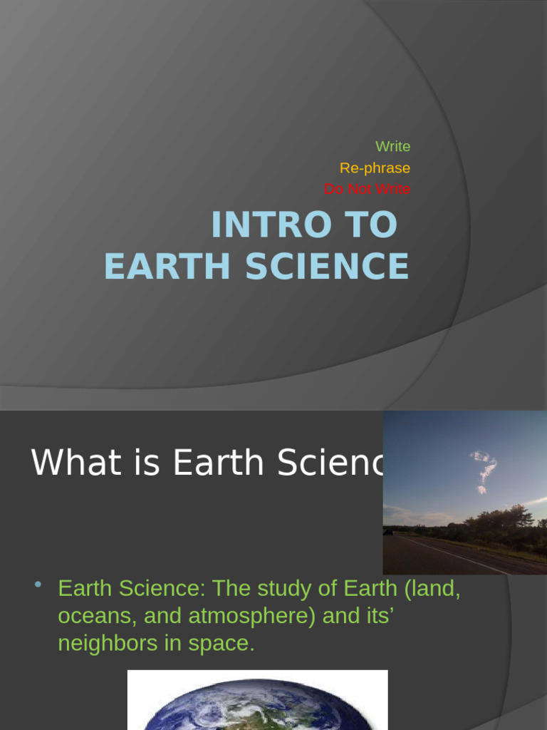 Intro To Earth Science Branches and Spheres | PDF