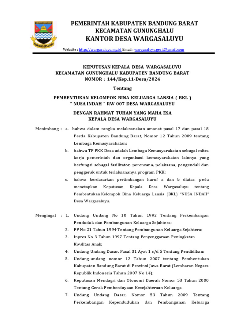 SK BKL Nusa Indah 2024 | PDF