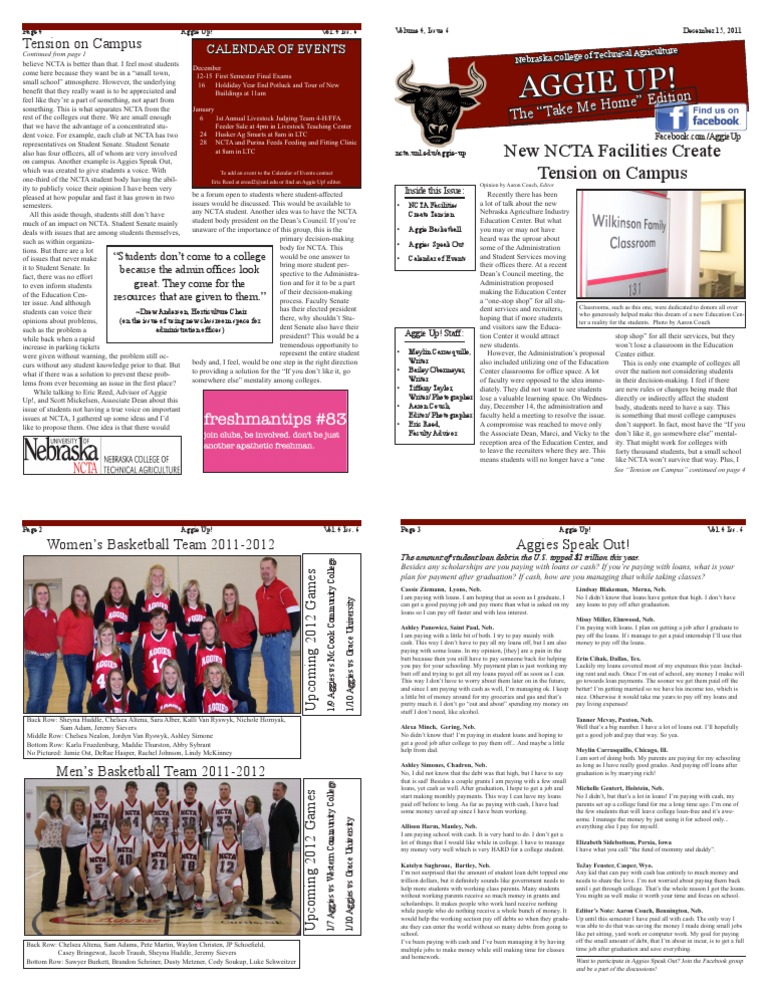 Aggie Up! Vol. 4 Iss. 7 - Featured Story: NCTA Facilities Create ...