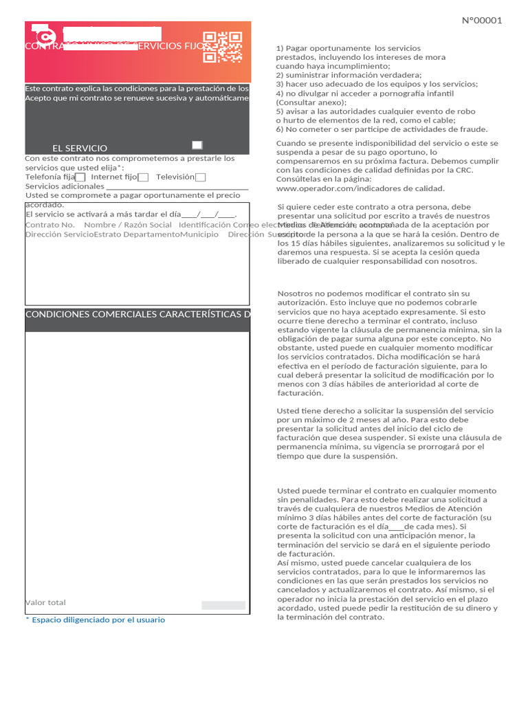 Contrato Postpago Fijos2 | PDF | Internet | Pagos
