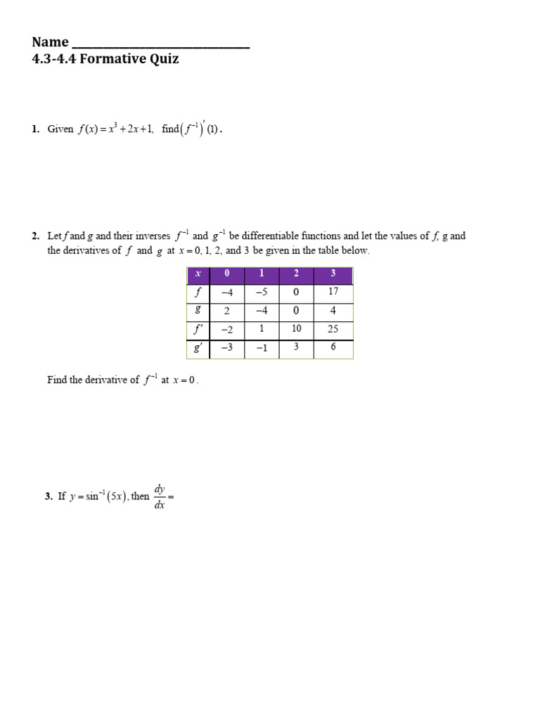 3.3-3.4 Formative Quiz | PDF
