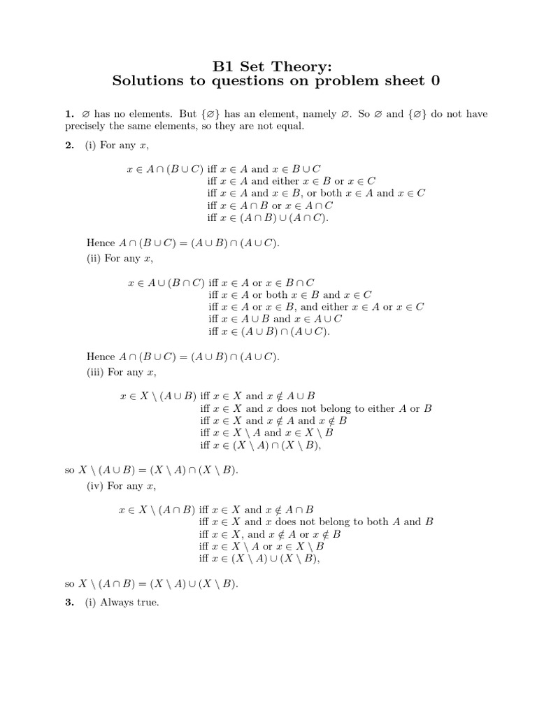 sheet0solns | PDF | Abstract Algebra | Mathematical Analysis