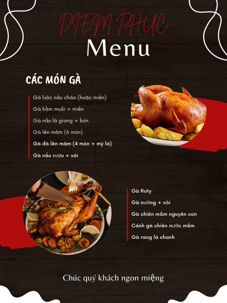 Brown Black Modern Restaurant Food Menu Portrait | PDF