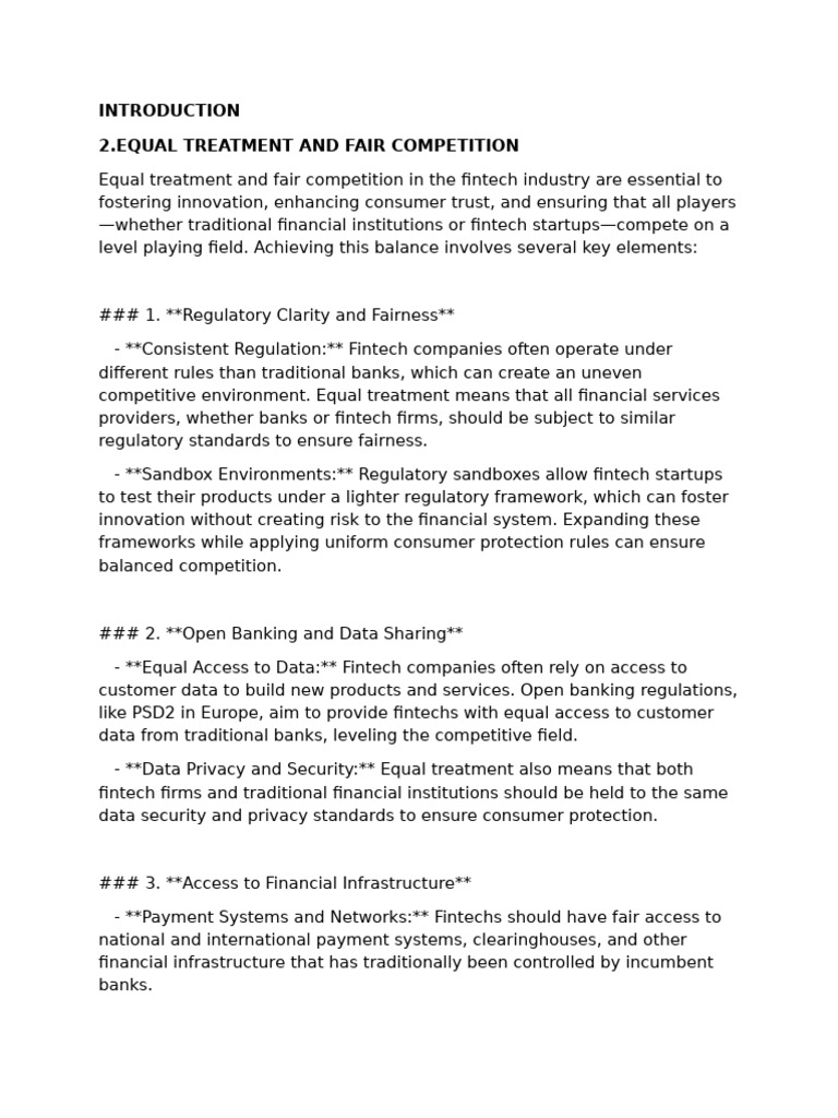 Equal Competition in Fintech Industry | PDF | Banks | Competition Law