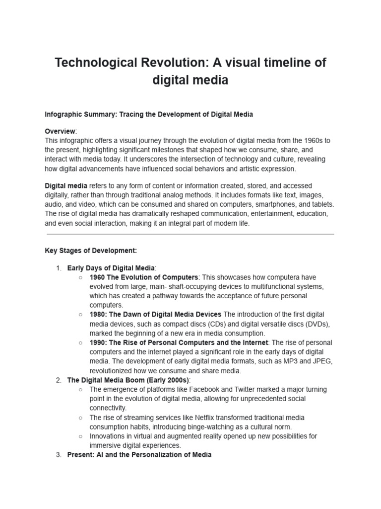 Technological Revolution - A Visual Timeline of Digital Media | PDF ...
