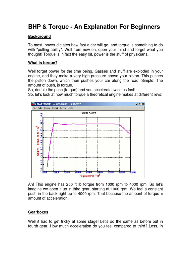 BHP and Torque-An Explanation For Beginners | PDF | Diesel Engine | Torque