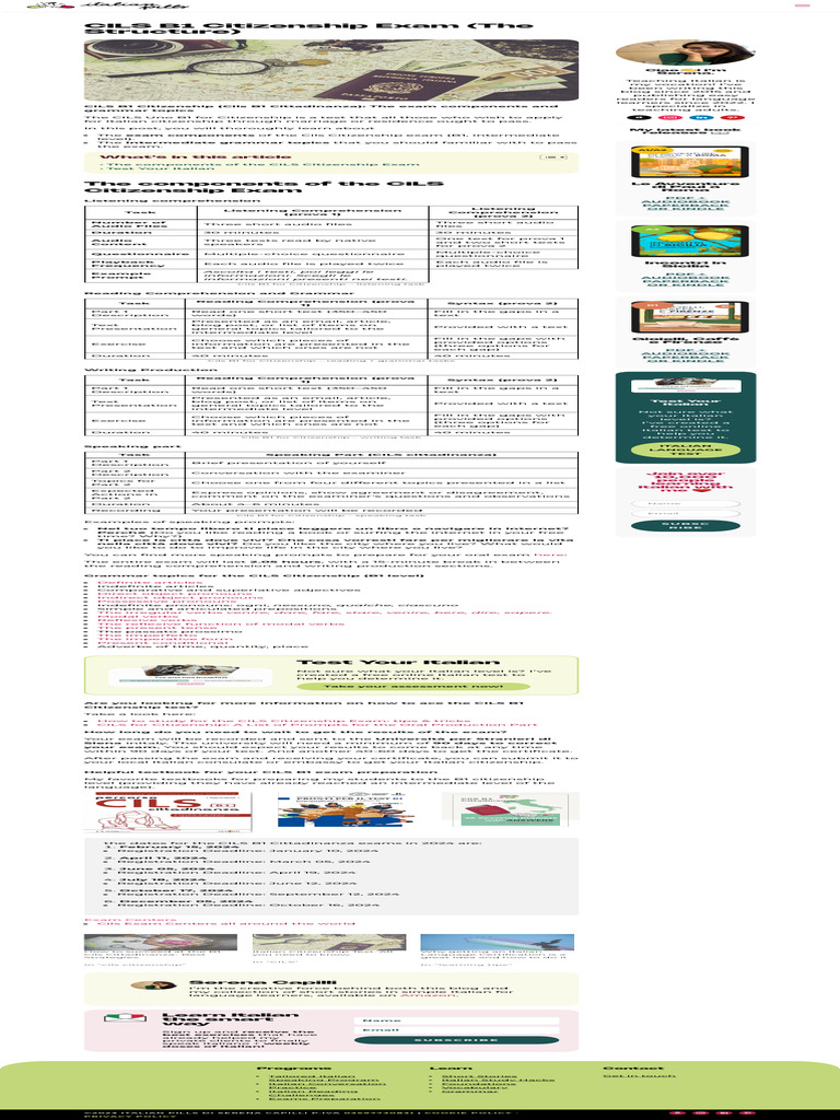 CILS B1 Citizenship Exam Guide | PDF | Verb | Linguistic Typology