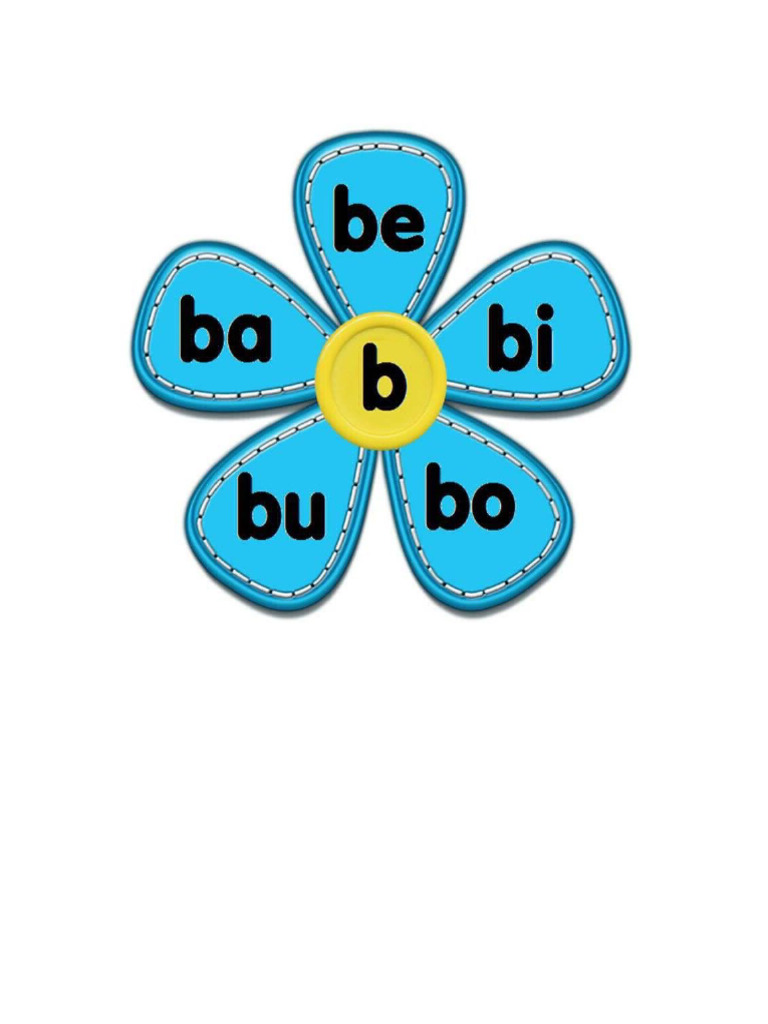 Template Suku Kata Bunga Berwarna | PDF