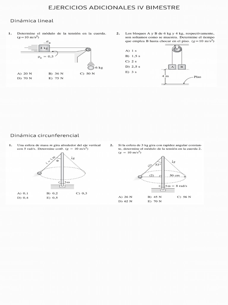 Ejercicios Adicionales IV Bimestre | PDF