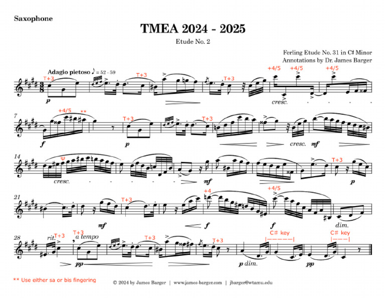 TMEA Etude No 2 (Ferling 31) - Annotated-flat | PDF