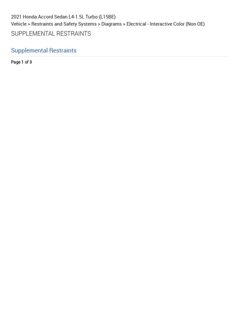 Supplemental Restraints (Restraints and Safety Systems) - ALLDATA ...