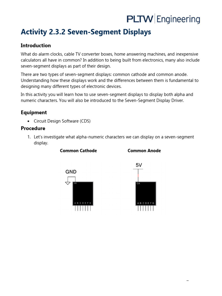 Seven-Segment Display Circuit Design | PDF | Anode | Computer Science