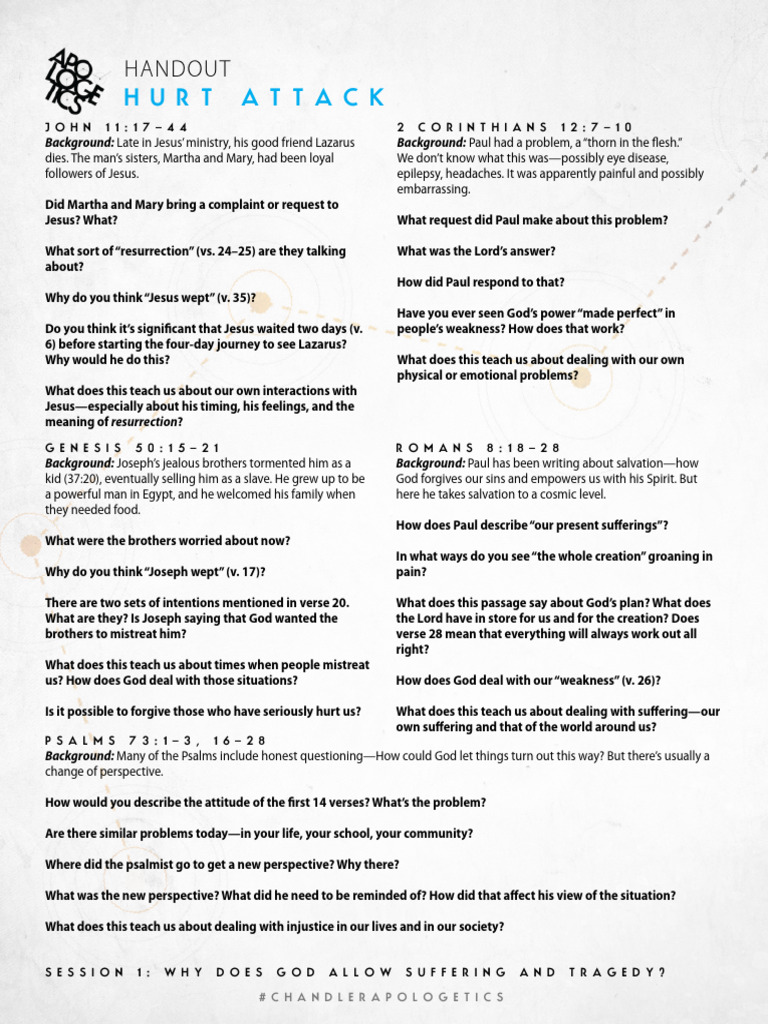 Session 1 Group Handout | PDF | Jesus | Lazarus Of Bethany